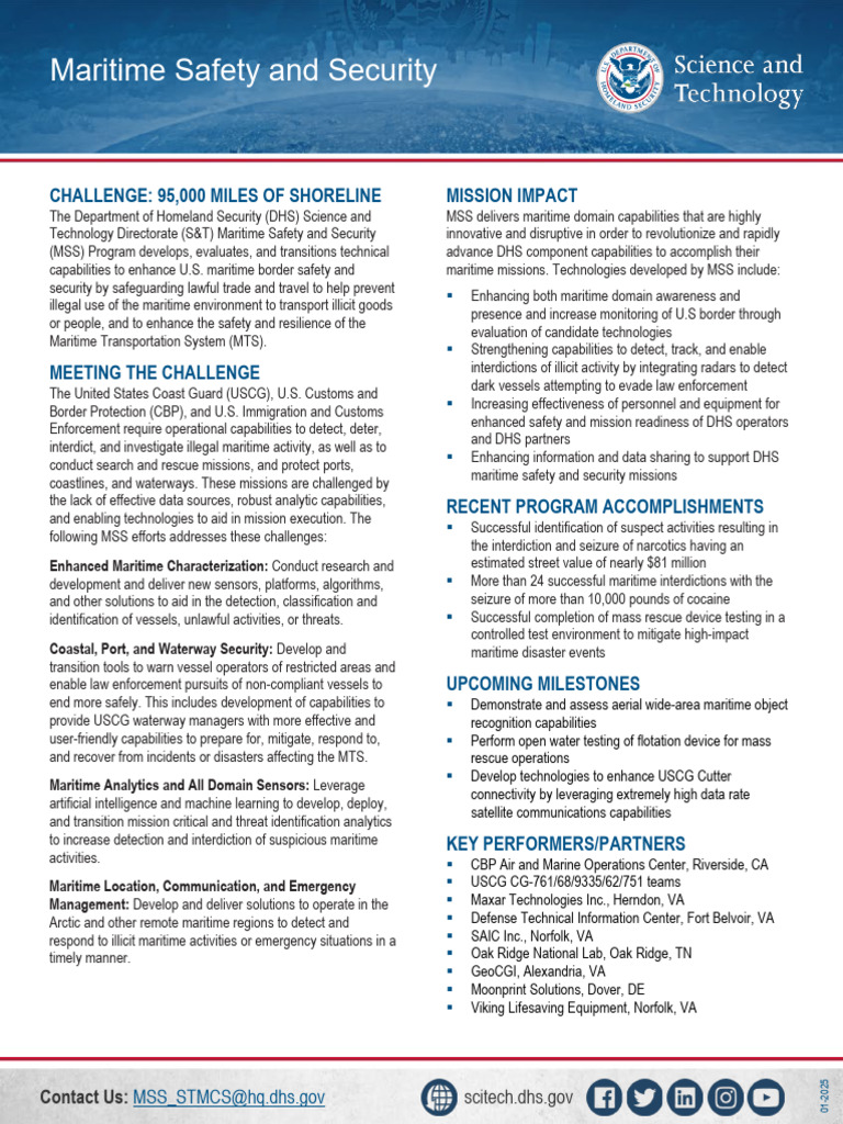 01_maritime_safety_and_security | PDF | U.S. Customs And Border ...