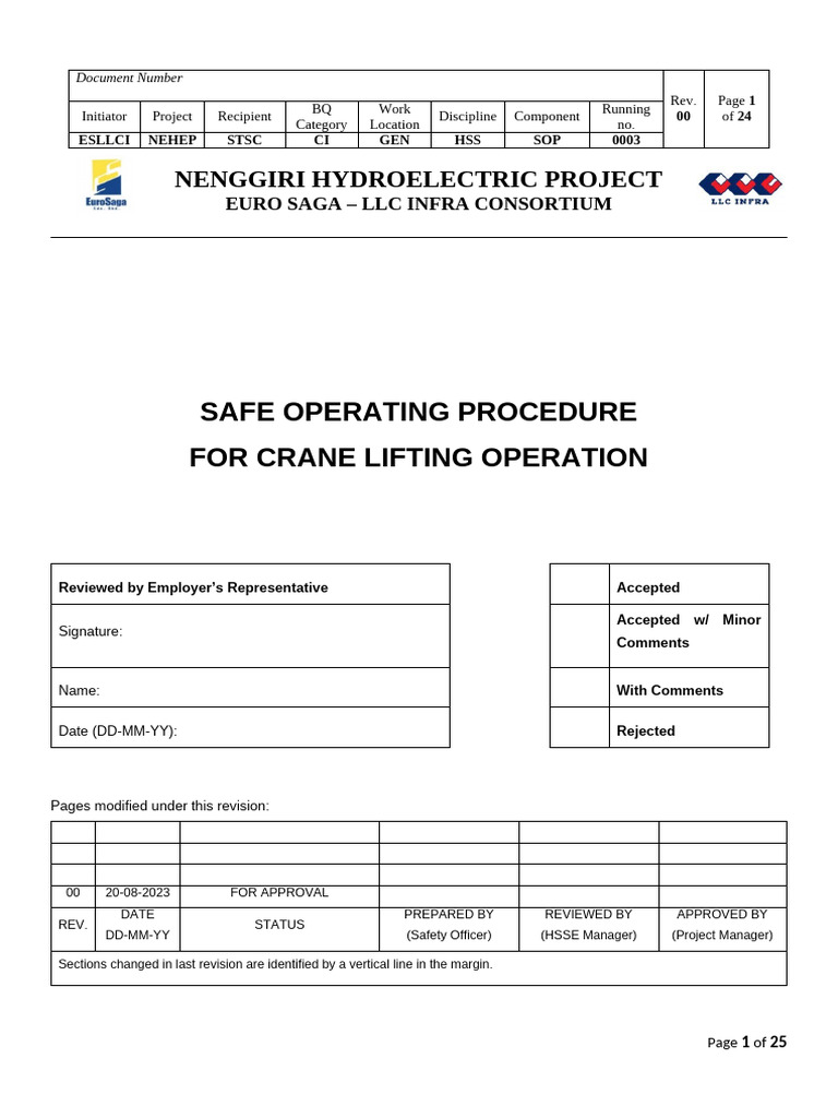 SOP 0003 Crane Heavy Lifting Operation | PDF | Crane (Machine) | Manufactured Goods