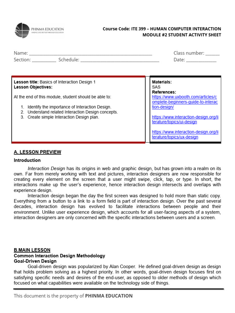 ITE 399-Human Computer Interaction SAS#2 | PDF | Usability | User ...