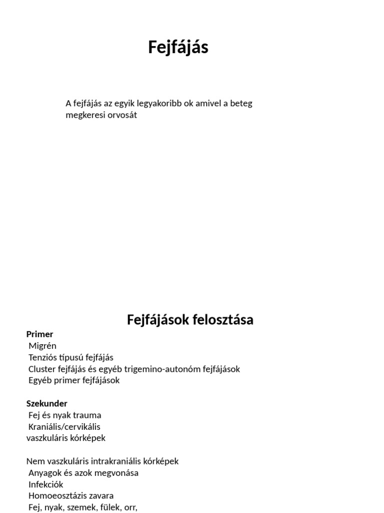 Fejfájás | PDF