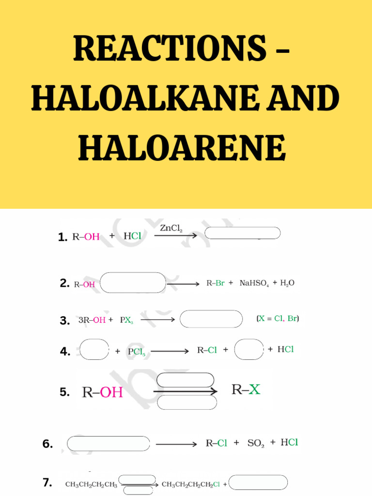 Reactions Haloalkane and Haloarene | PDF