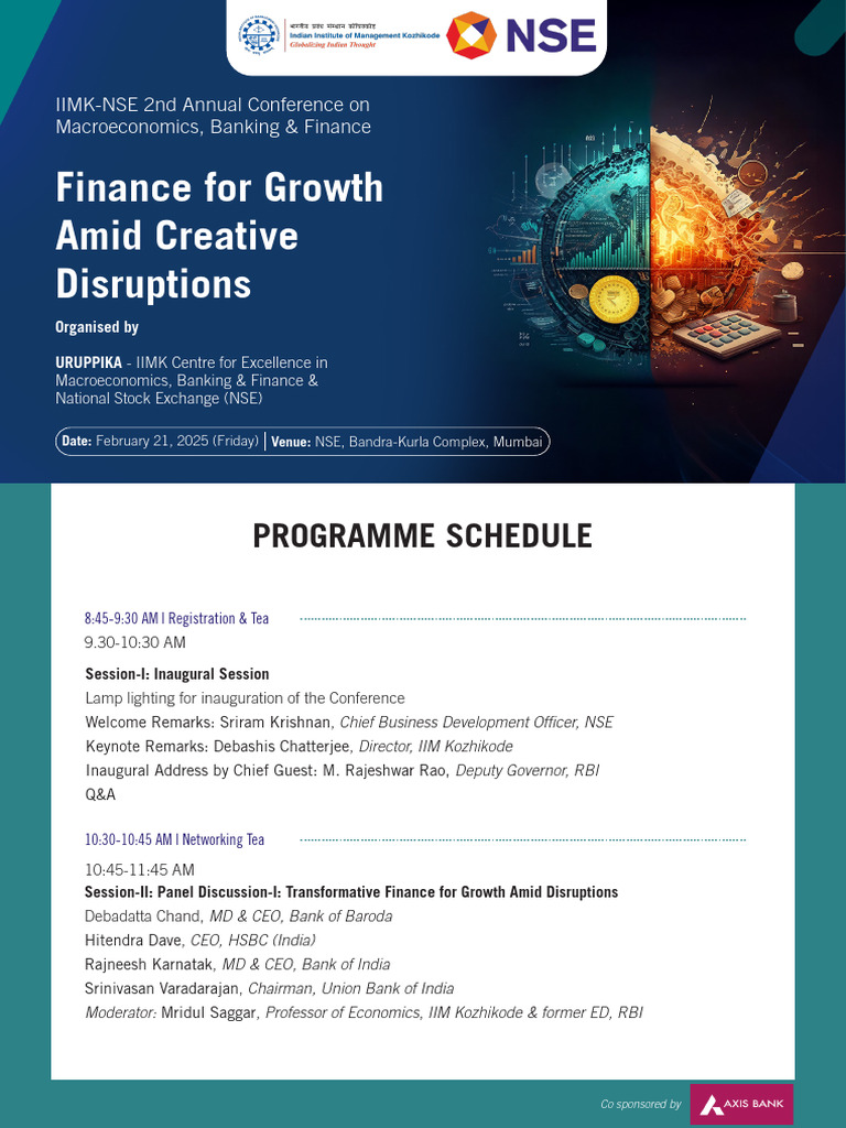 IIMK-NSE-Finance For Growth Amid Creative Disruptions - 21 Feb 2025 | PDF | Economies | Private ...