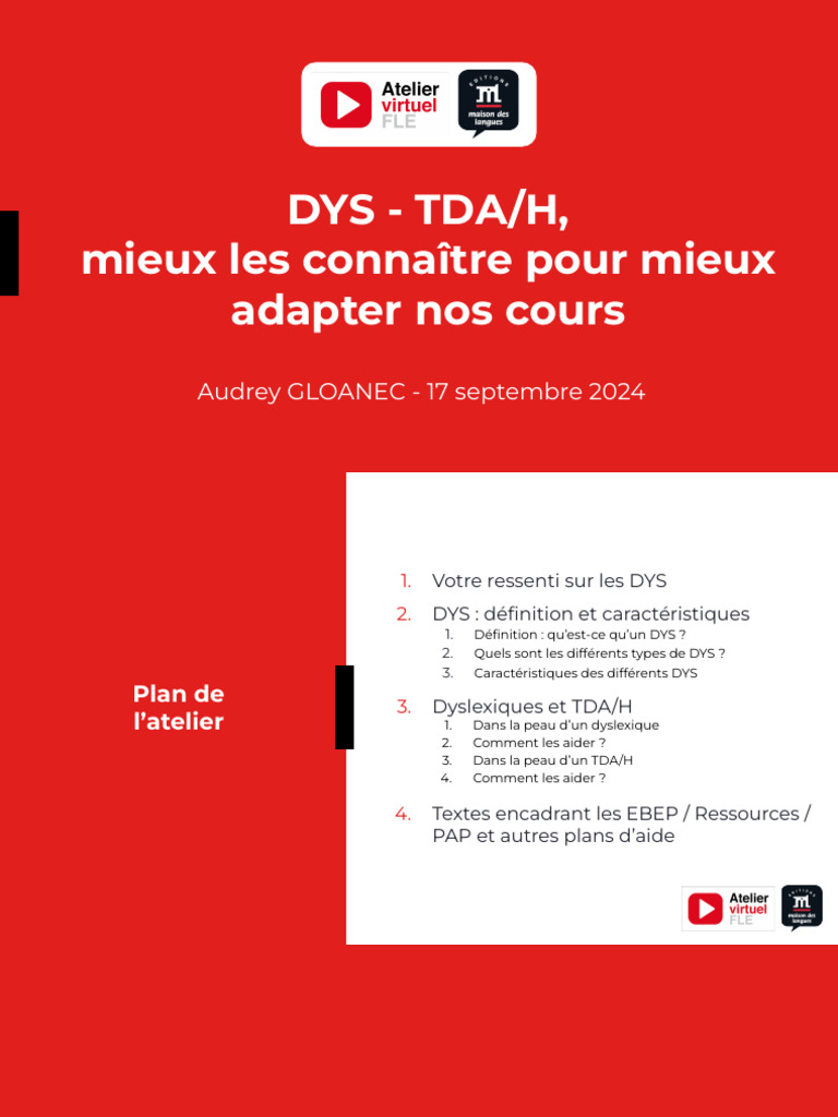 Comprendre les DYS et TDA/H en classe | PDF | Trouble du déficit de l ...
