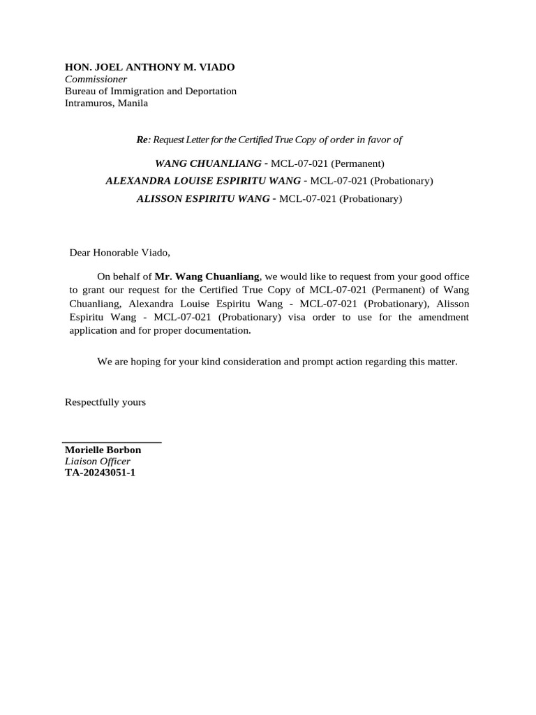 Request Letter Ctc | PDF