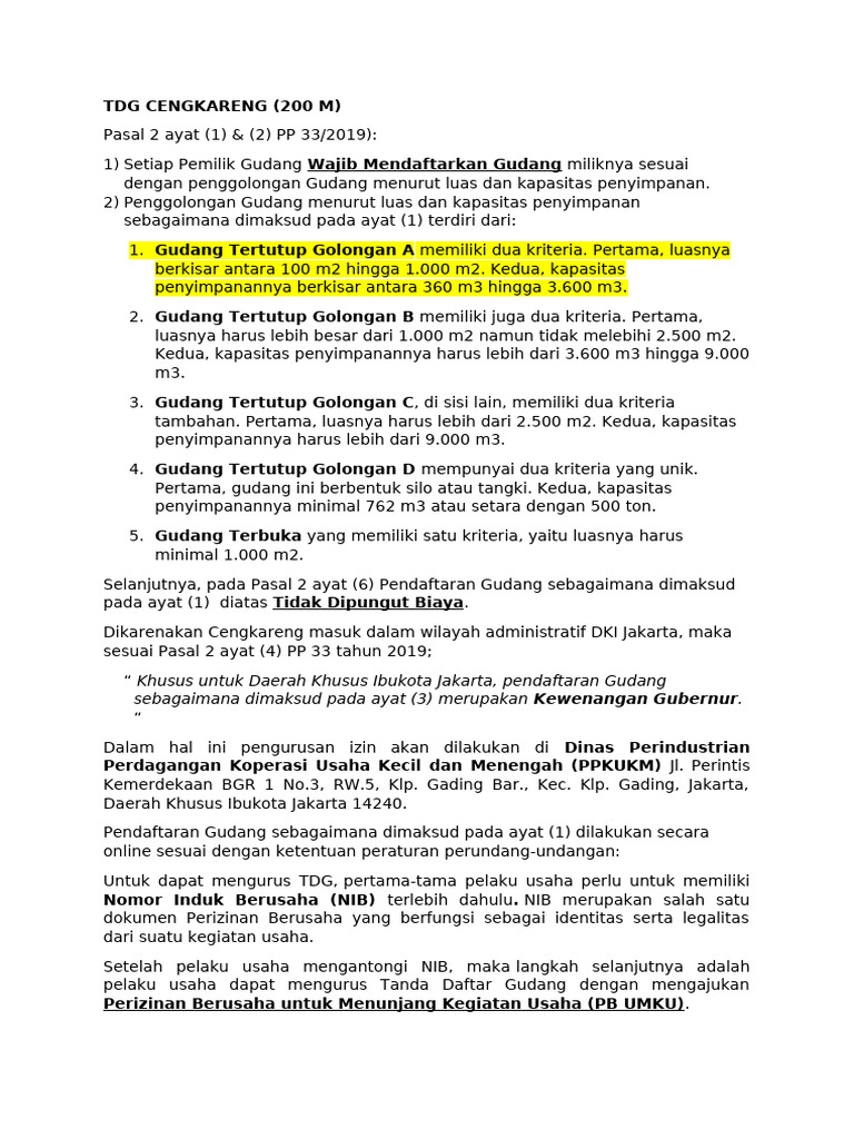 TDG CENGKARENG | PDF