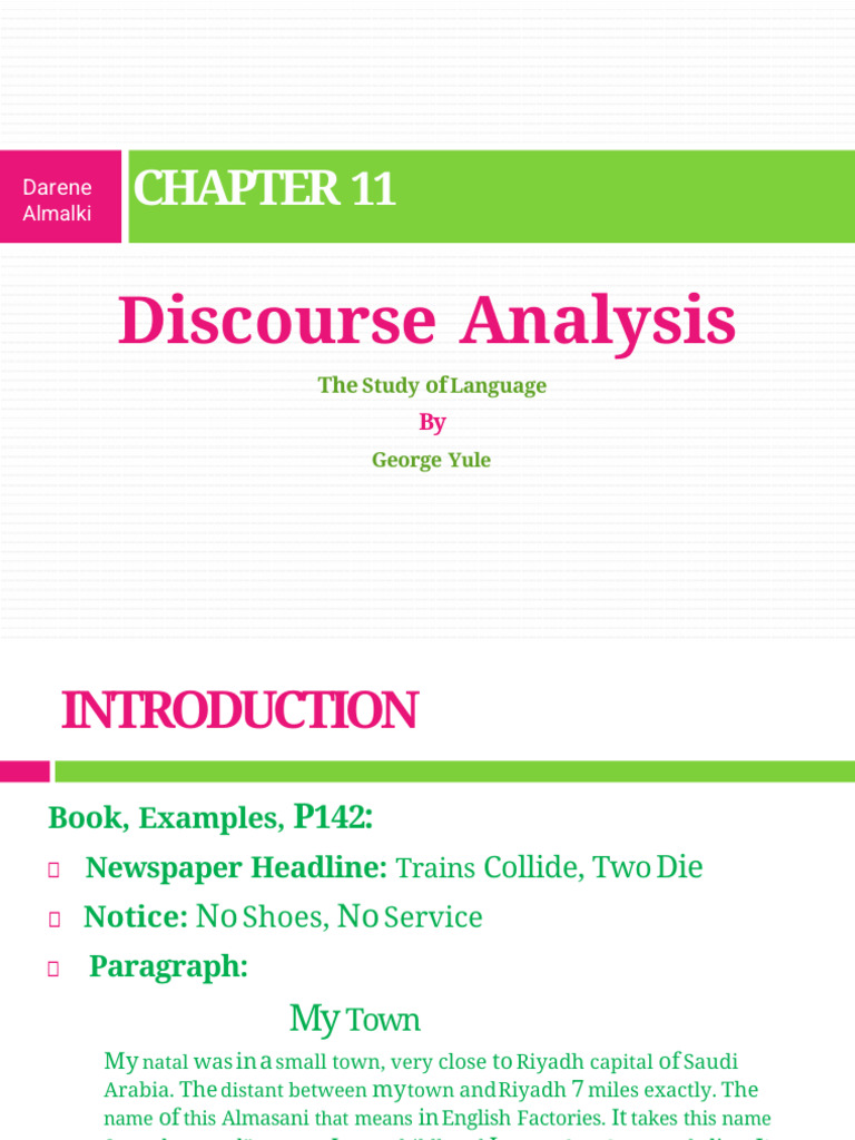 Eng 222 - Chapter 11 - Discourse Analysis Updated | PDF | Schema (Psychology) | Semiotics