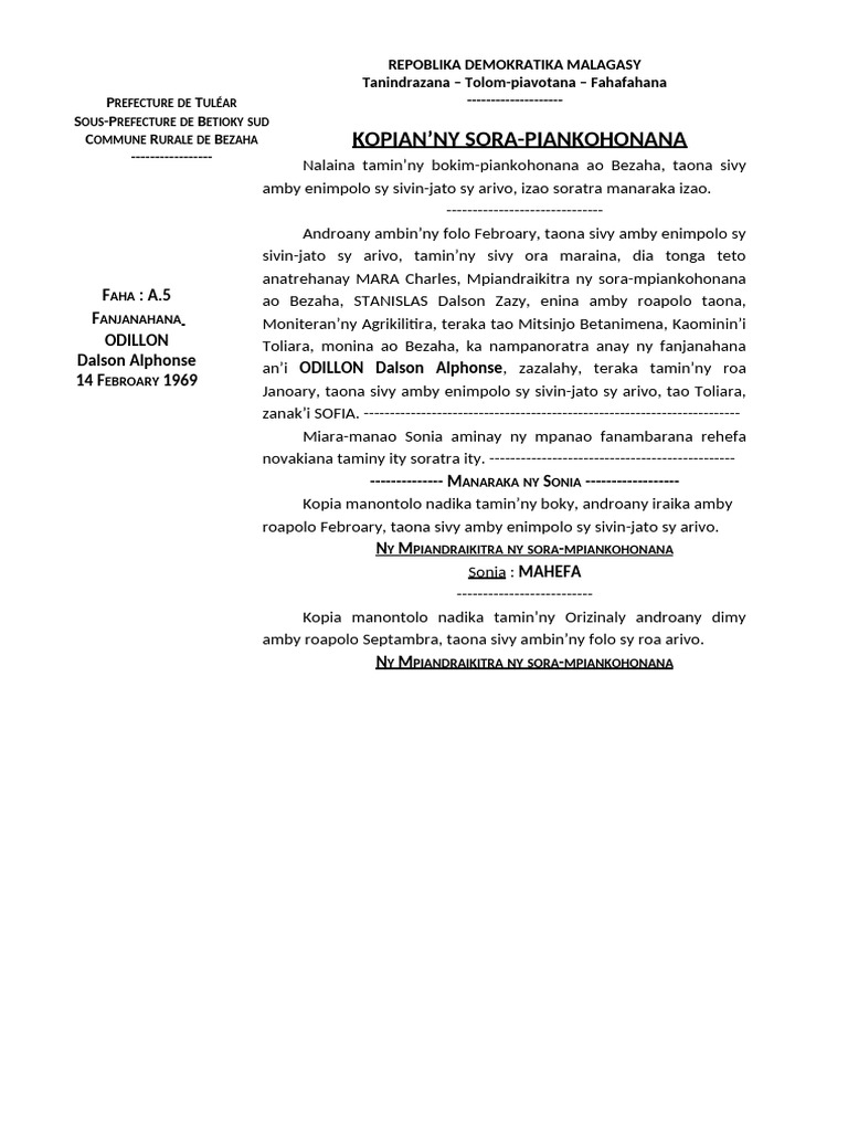 KOPIA Ffanjanahana ODILLON | PDF