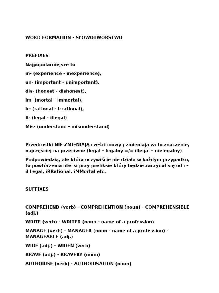 Word Formation | PDF