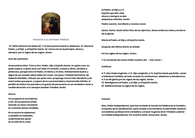 Trisagio A La Santisima Trinidad | PDF | espíritu Santo | orador del Señor