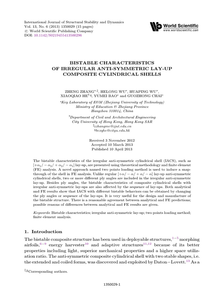 Bistable Characteristics of IACS Shells | PDF | Linear Elasticity ...