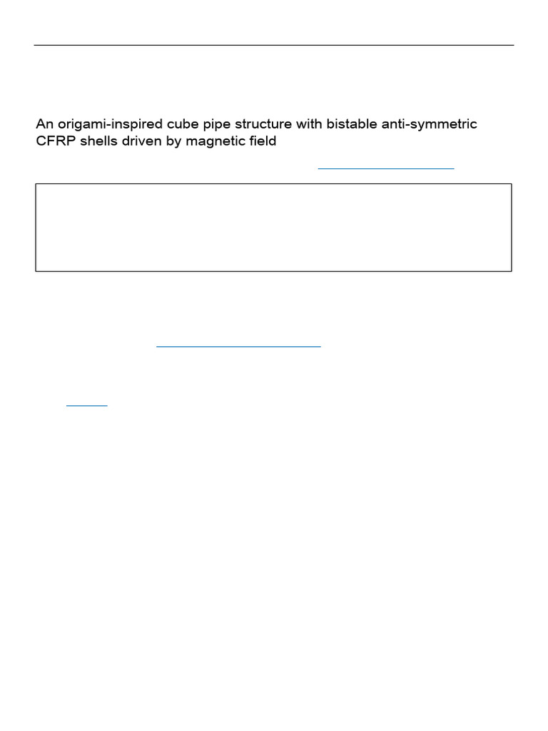 An Origami-Inspired Cube Pipe Structure With Bistable Anti-Symmetric ...