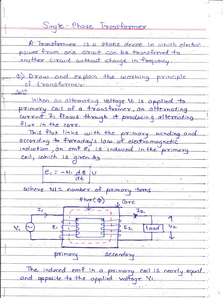 BEE Notes On Single Phase Transformer | PDF