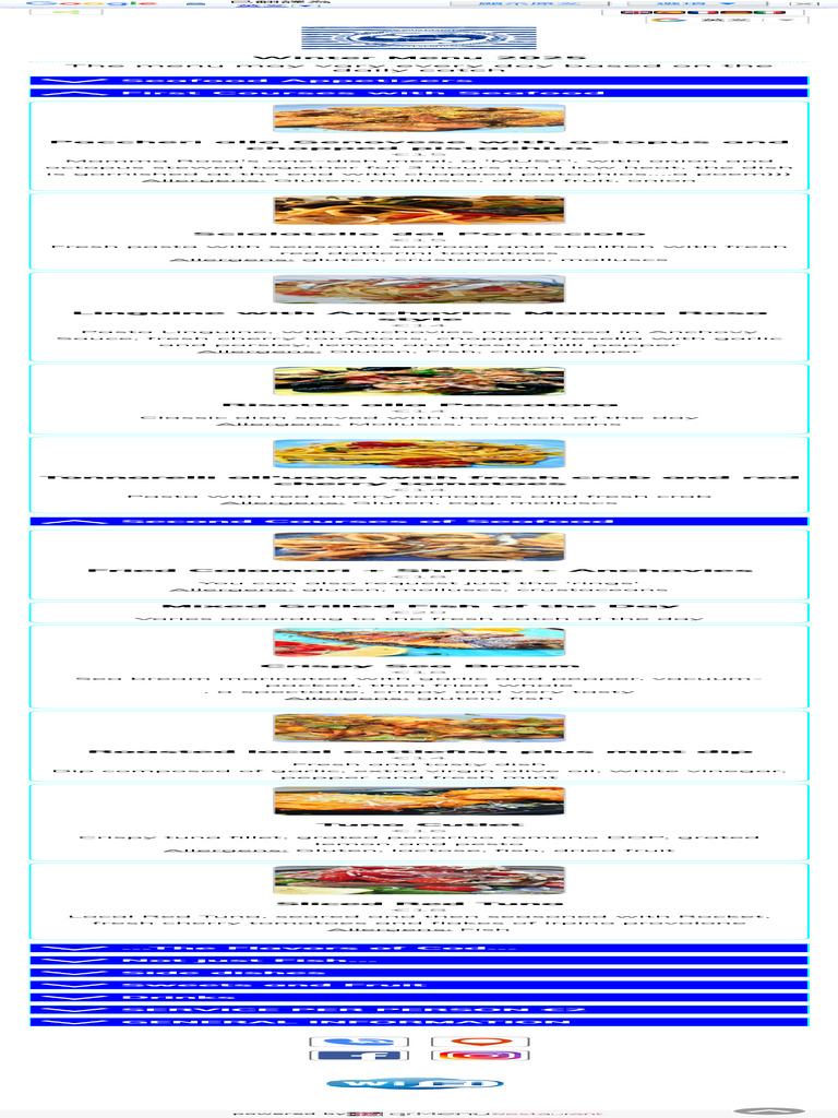 Winter Menu 2025 Highlights | PDF | Foods | Cuisine