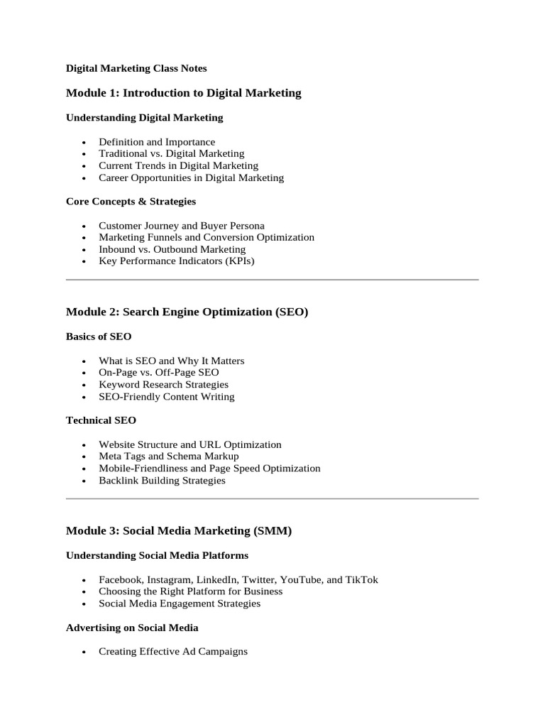 Digital Marketing Classnote | PDF