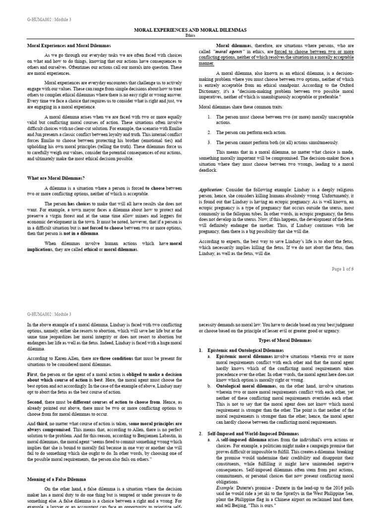 Understanding Moral Dilemmas | PDF | Morality