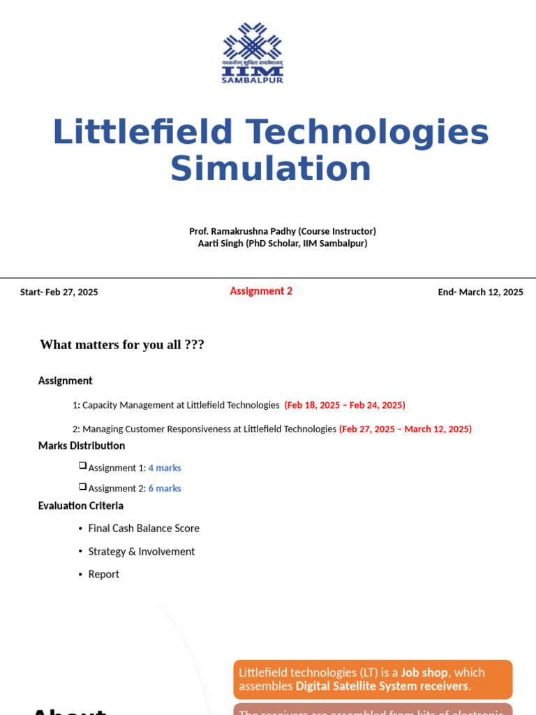 Littlefield Technologies Simulation Guide | PDF | Economies | Business