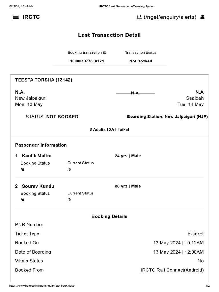 IRCTC Next Generation eTicketing System | PDF | Public Transport ...