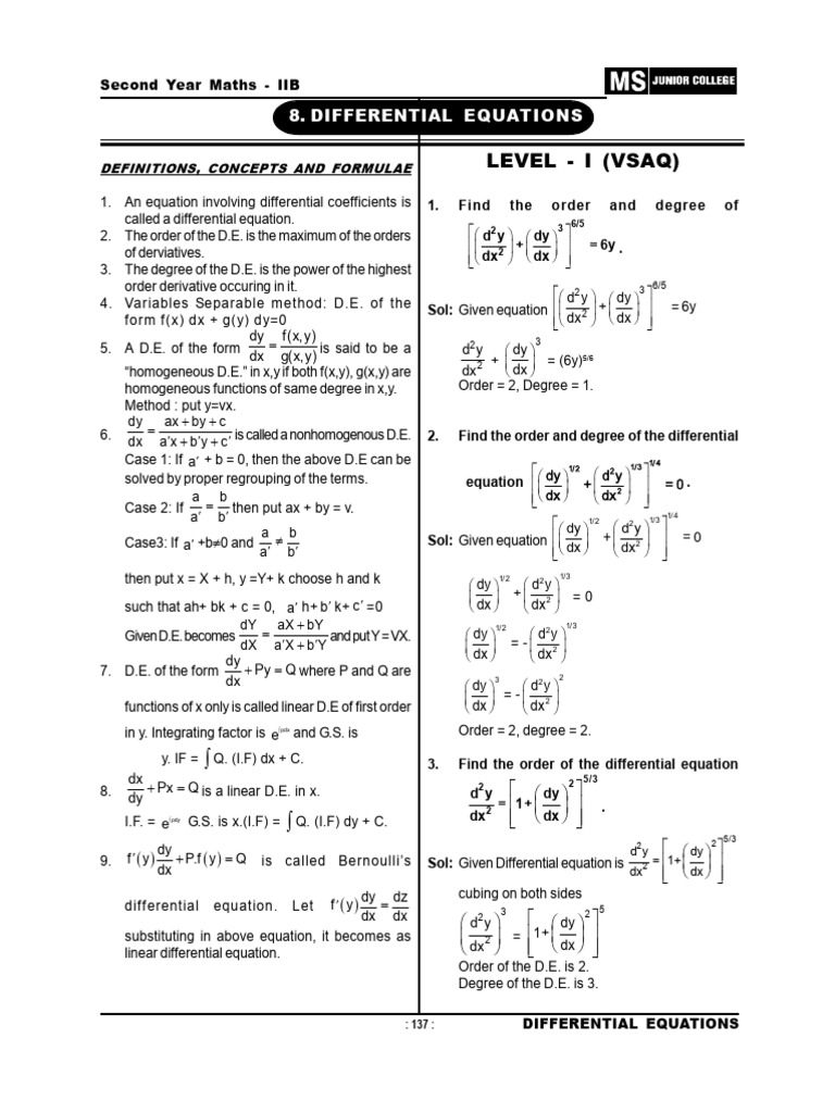 Differential Equations Overview | PDF | Equations | Derivative