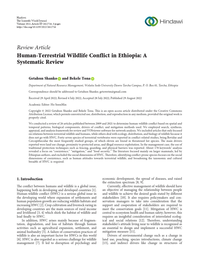 Geche and Beke Hindawi | PDF | Conservation Biology | Biodiversity