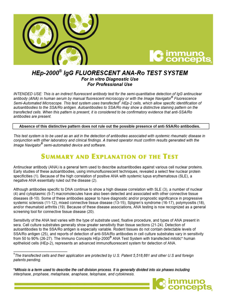 HEp-2000®-IgG-FA-ANA-Ro-En ANA IFA Kit Insert IFU | PDF | Mitosis ...