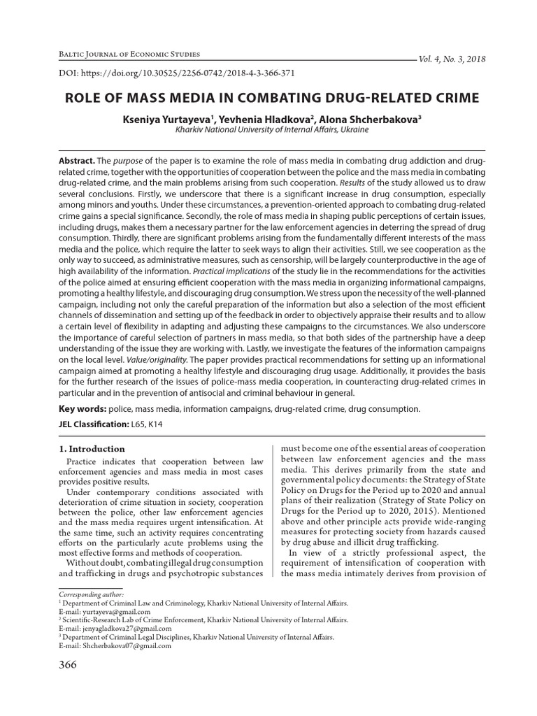 Media's Role in Fighting Drug Crime | PDF | Substance Abuse | Mass Media