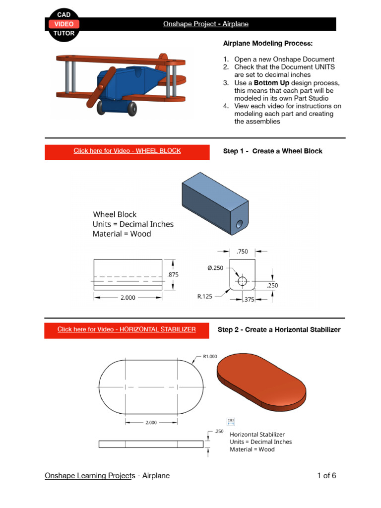 Onshape Airplane Modeling Guide | PDF | Airplane | Aircraft