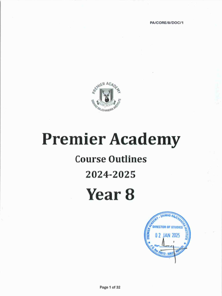 Year 8 Course Outlines 2024-2025 | PDF