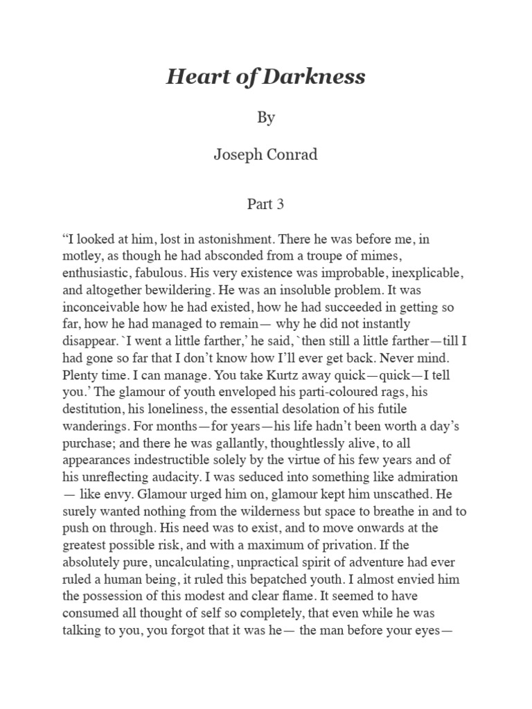 Heart of Darkness: Kurtz's Descent | PDF | Heart Of Darkness | Kurtz ...