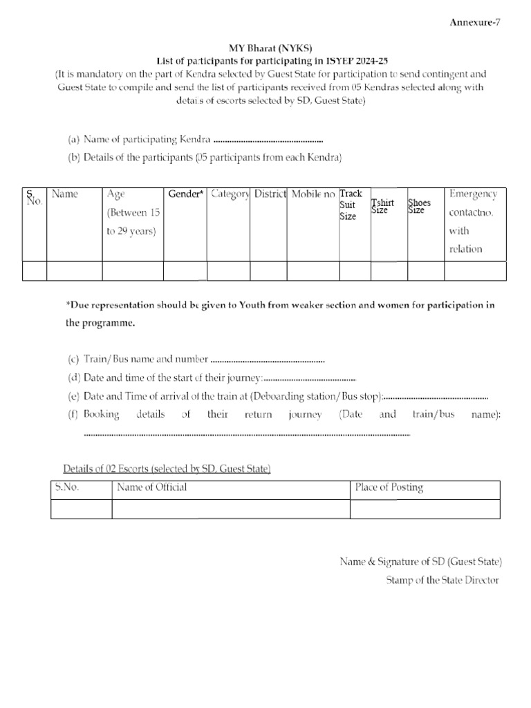 Participants List With Size | PDF