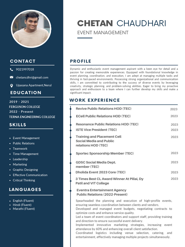 Event Management Aspirant Profile | PDF | Business | Organizational Behavior