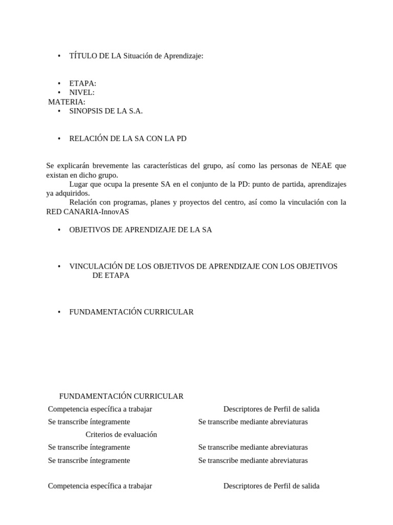 PLANTILLA DE SA (LOMLOE).docx | PDF | Citación | Evaluación