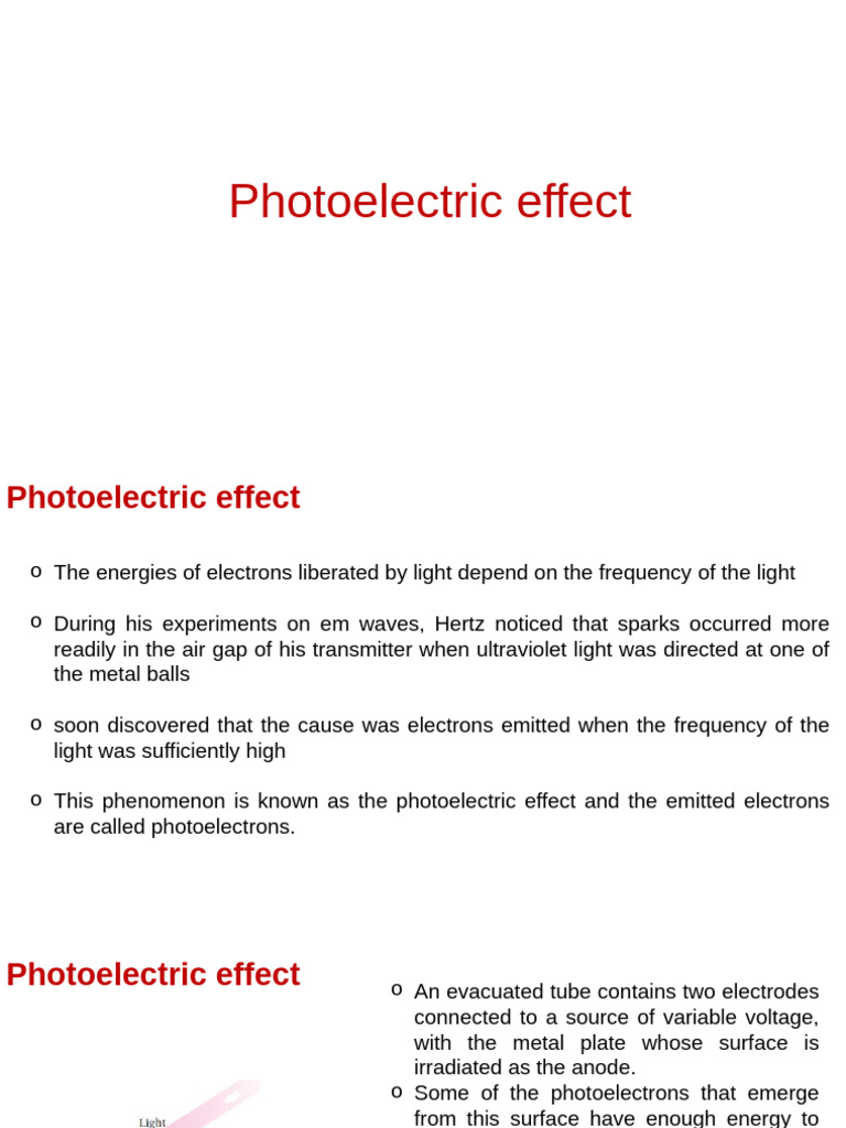 L3 - Photoelectric Effect | PDF | Photoelectric Effect | Photon