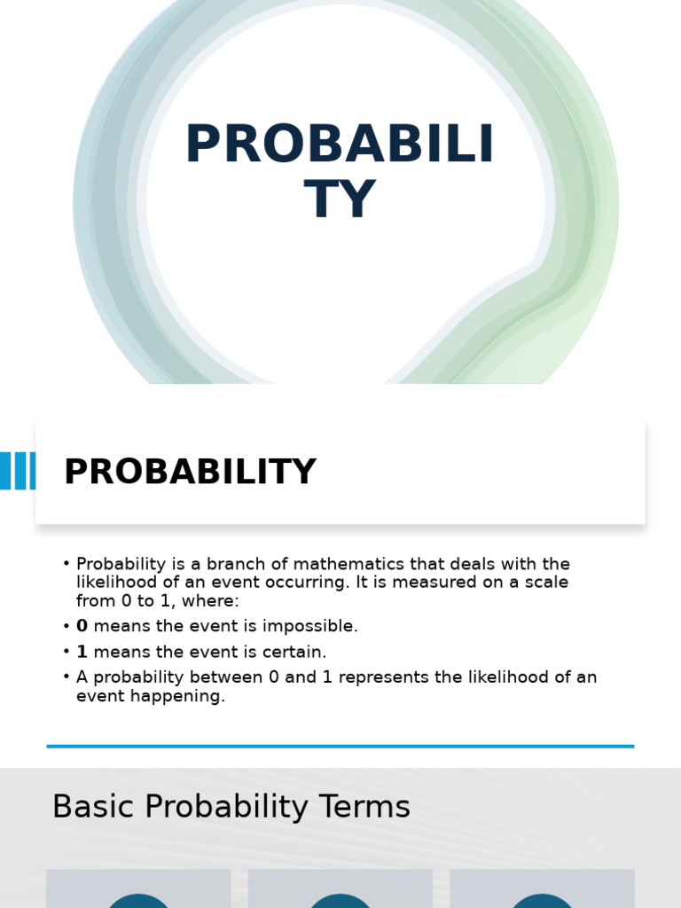Lesson 1 Probability | PDF | Probability | Random Variable