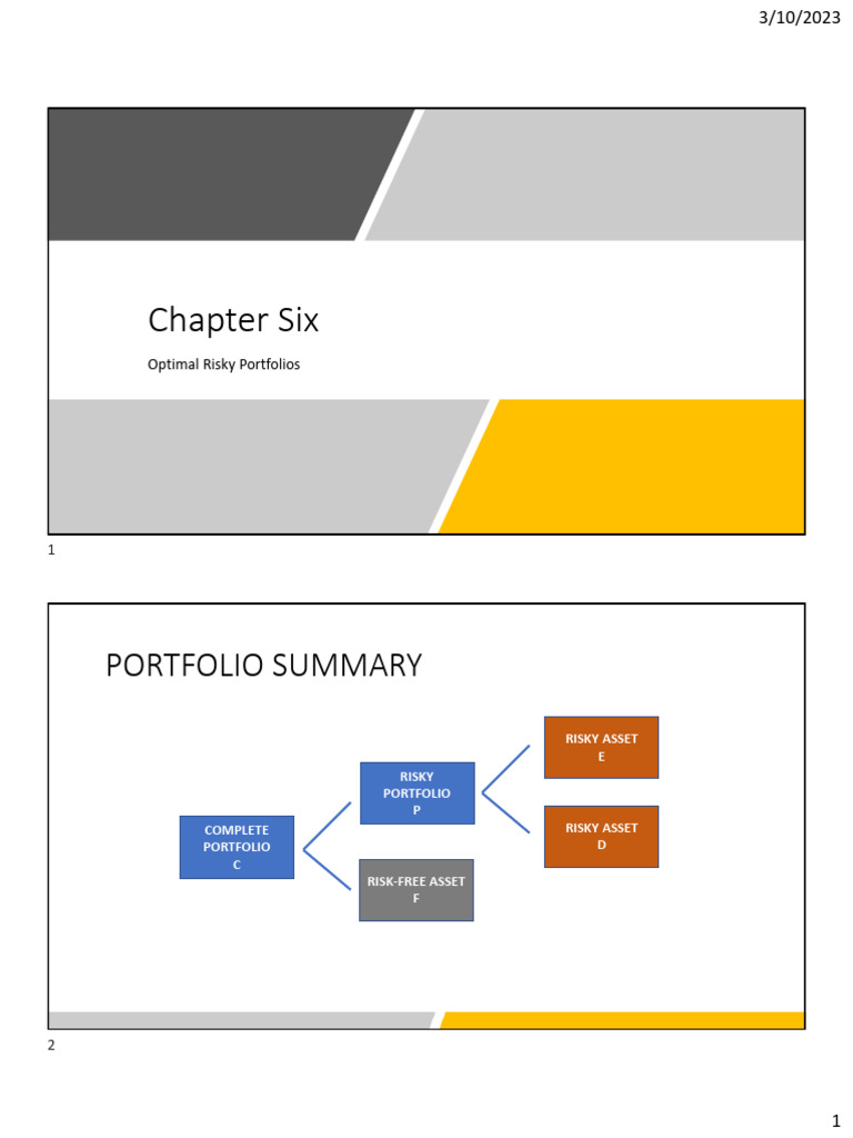 Chapter 6 - Optimal risky portfolio | PDF | Diversification (Finance ...