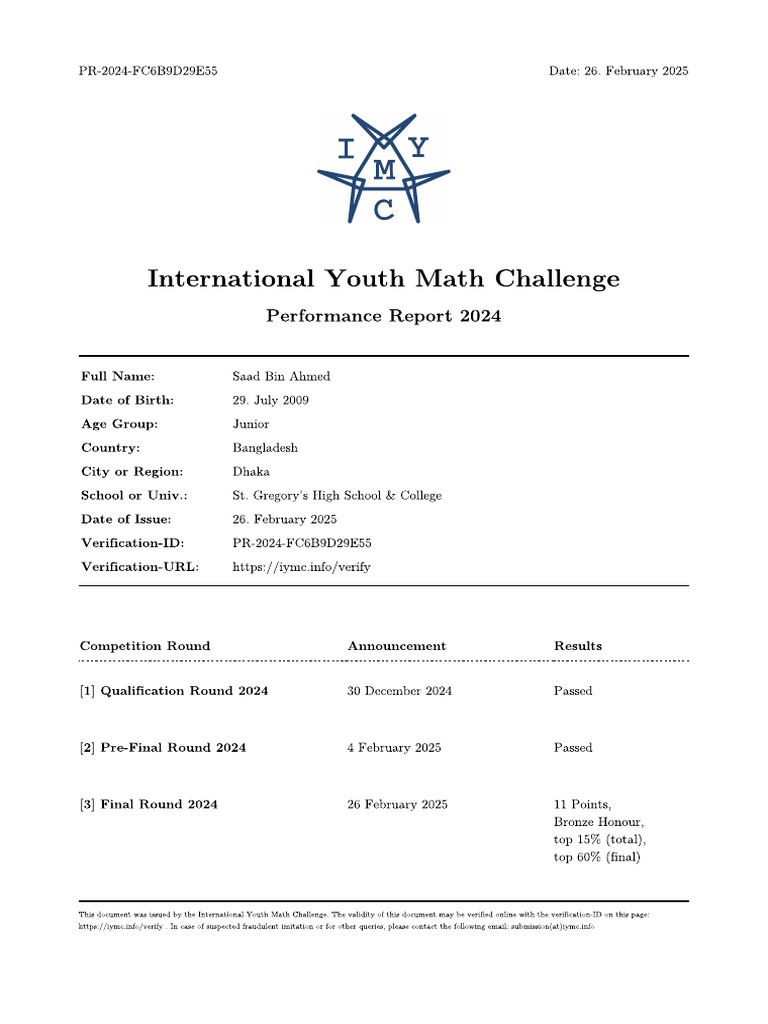 IYMC-2024 Performance Report | PDF