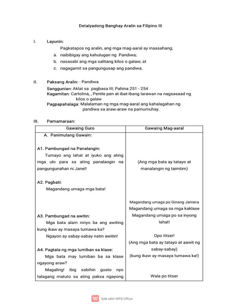 JAM LESSON PLAN G-3 | PDF