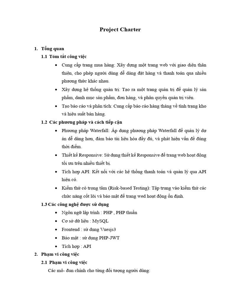 Project Charter | PDF