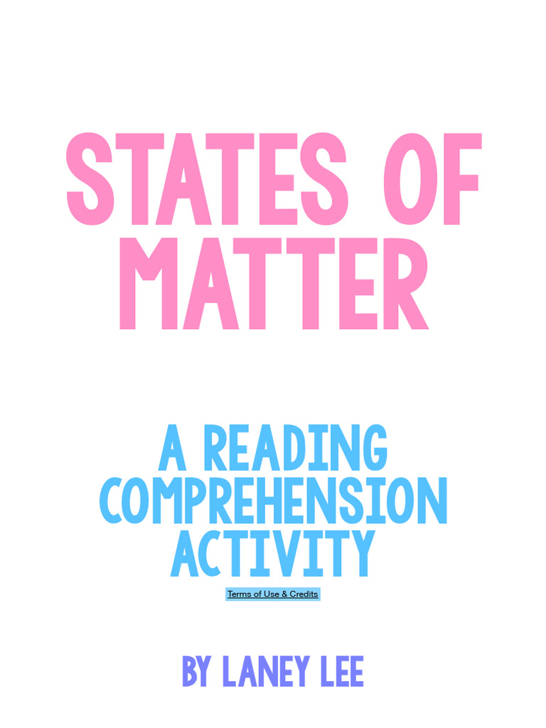 States of Matter Activity Guide | PDF | Liquids | Water