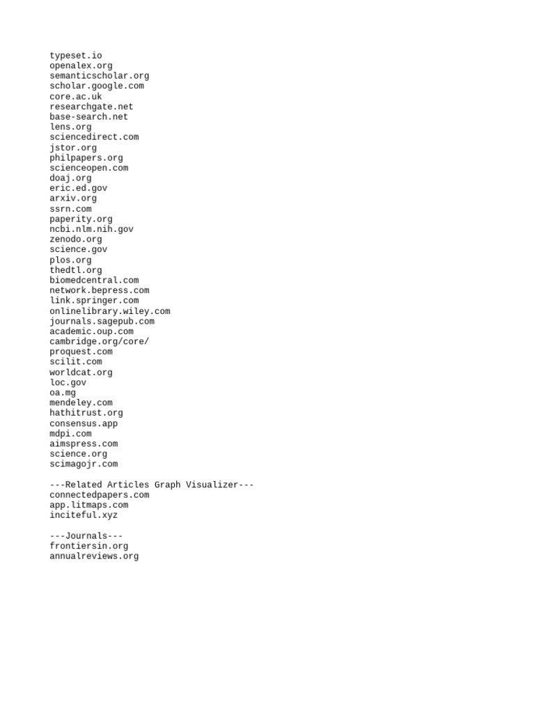 Academic Aricles & Journals Websites | PDF