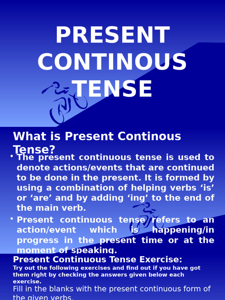 PRESENT CONTINOUS TENSE_TEACHER | PDF