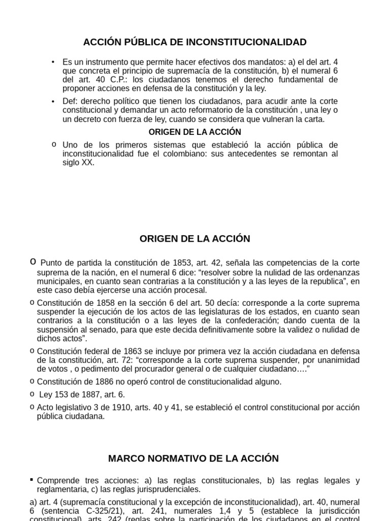 Acción Pública De Inconstitucionalidad 2023 1 Pdf Constitución