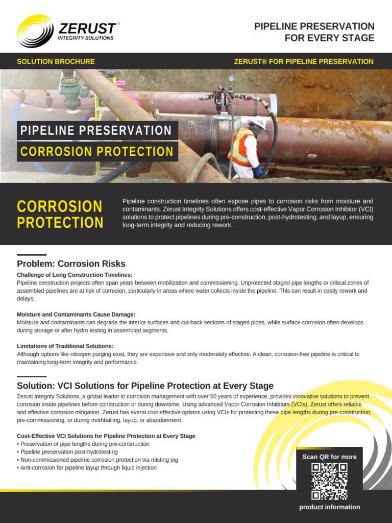 ZIS - Pipeline Preservation - Solution Brochure | PDF | Corrosion ...