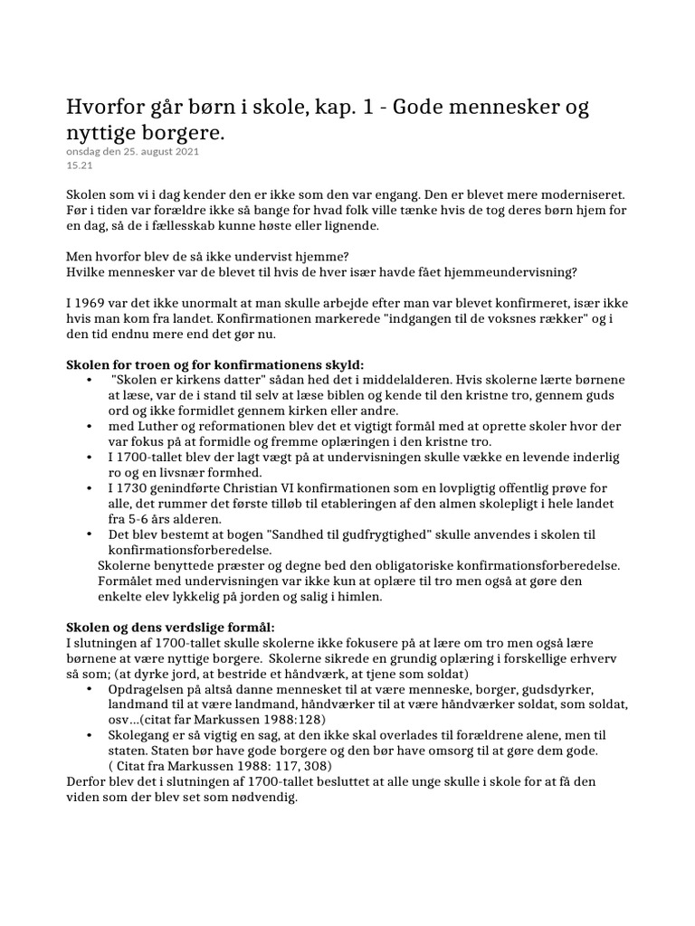 Hvorfor Går Børn I Skole AUK | PDF