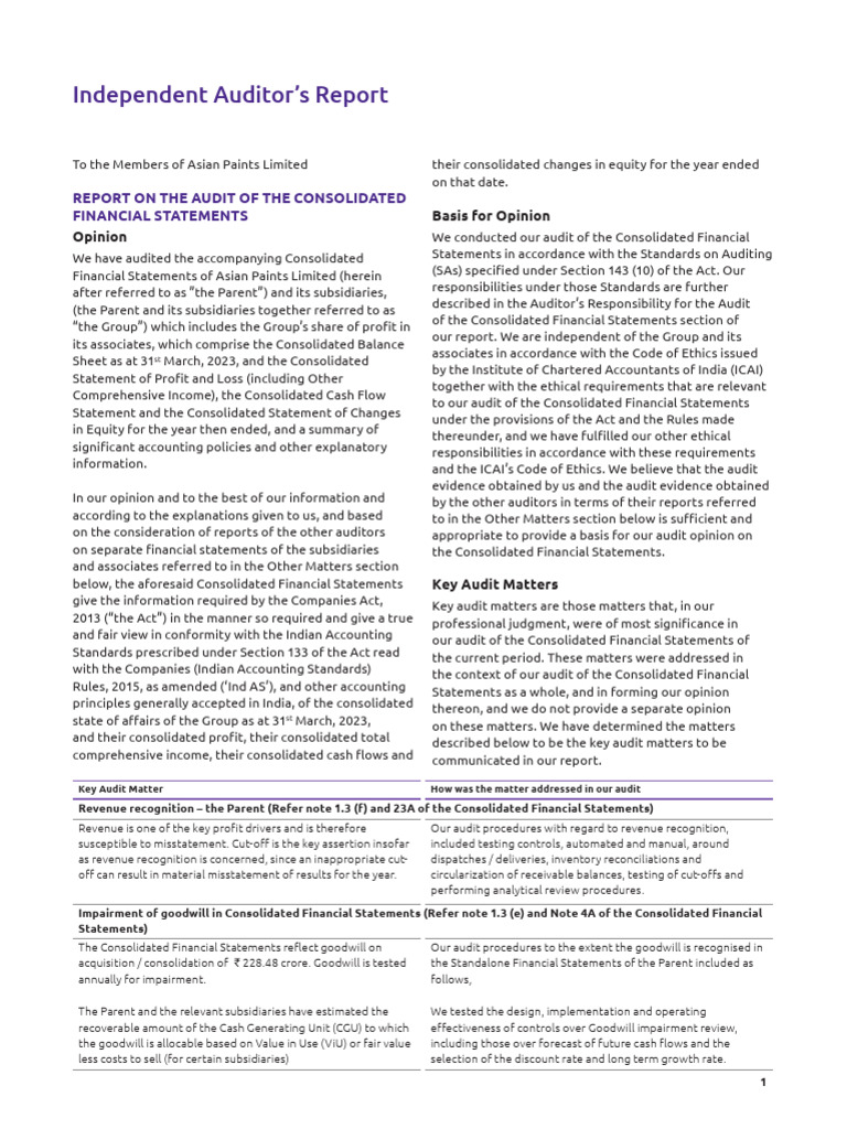 ConsolidatedFinancialStatements23 | PDF | Audit | Auditor's Report