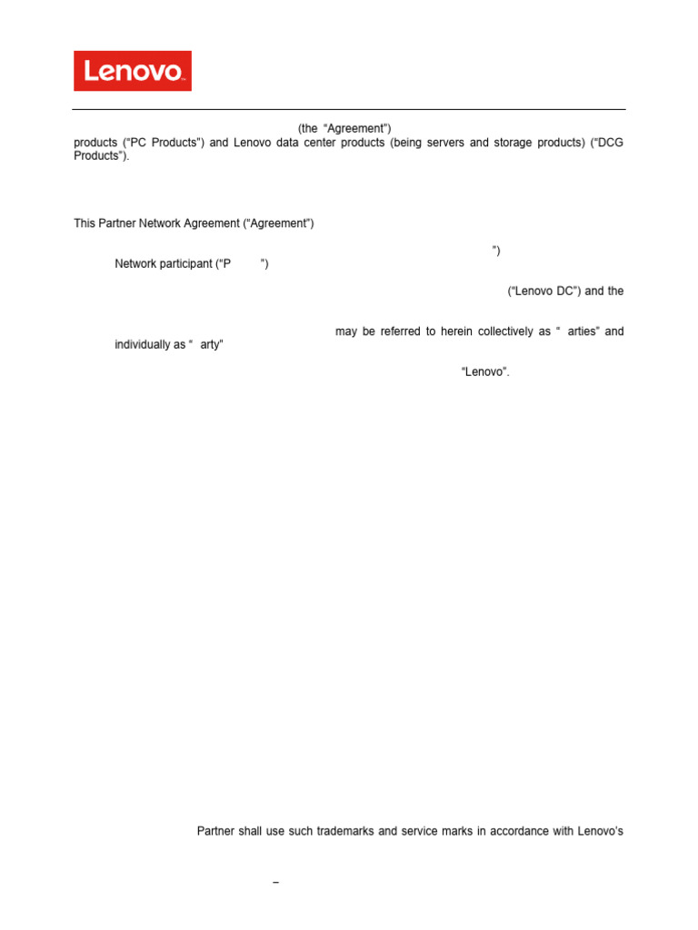 Lenovo Partner Network Agreement - Australia | PDF | Indemnity | Damages