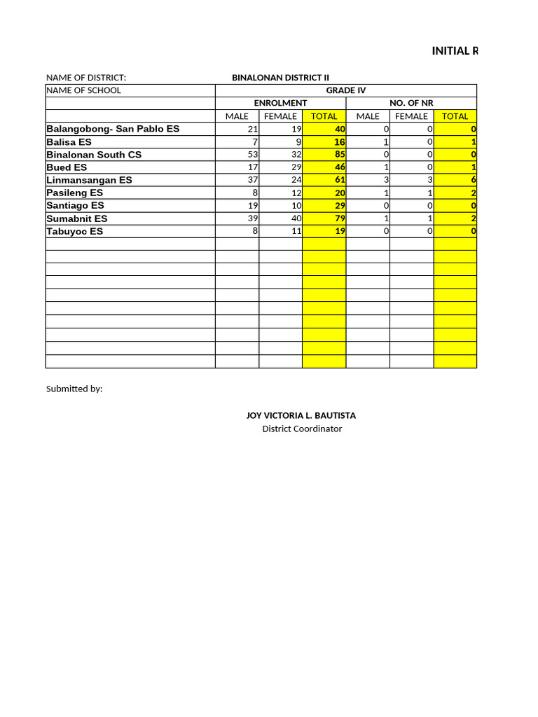 Binalonan District II Non-Readers Report | PDF