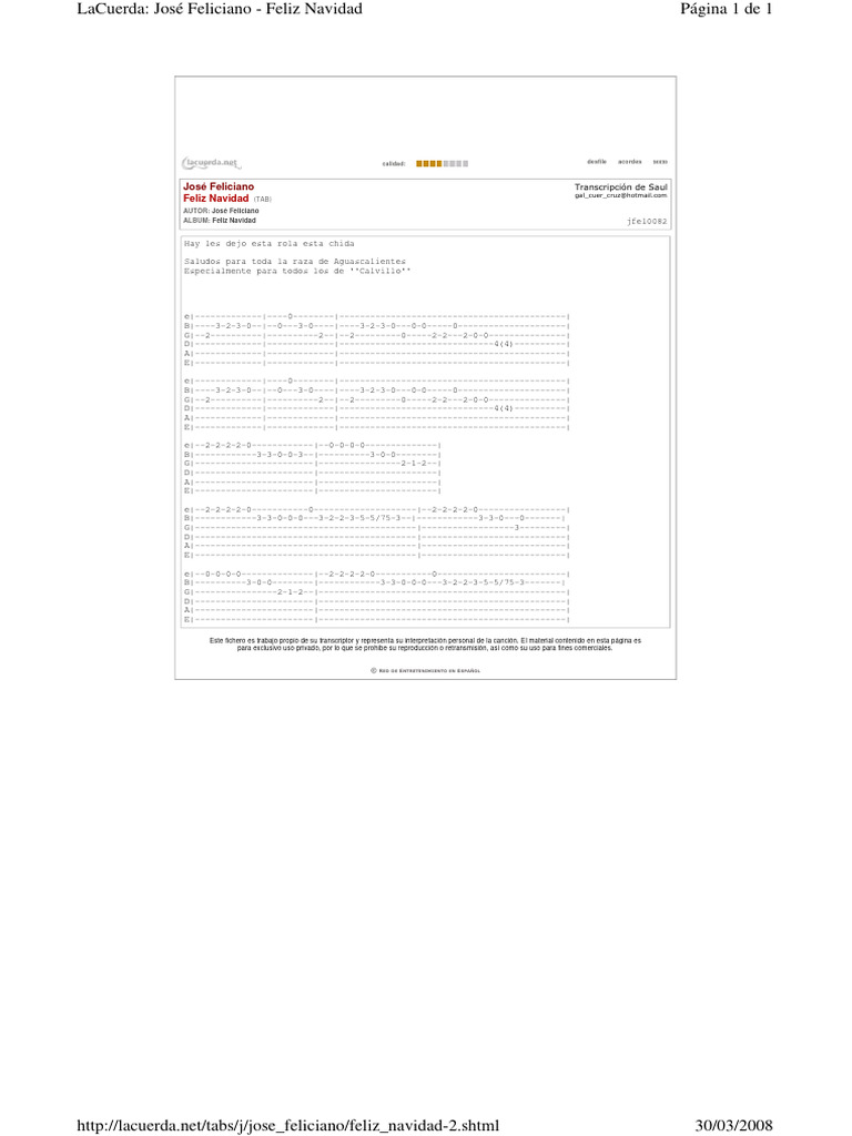 Melodía - Feliz Navidad | PDF | Individual