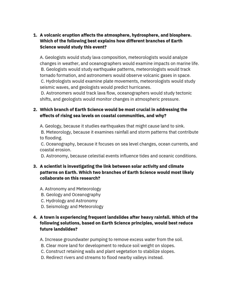 Earth Science Branches and Applications | PDF | Earth Sciences ...