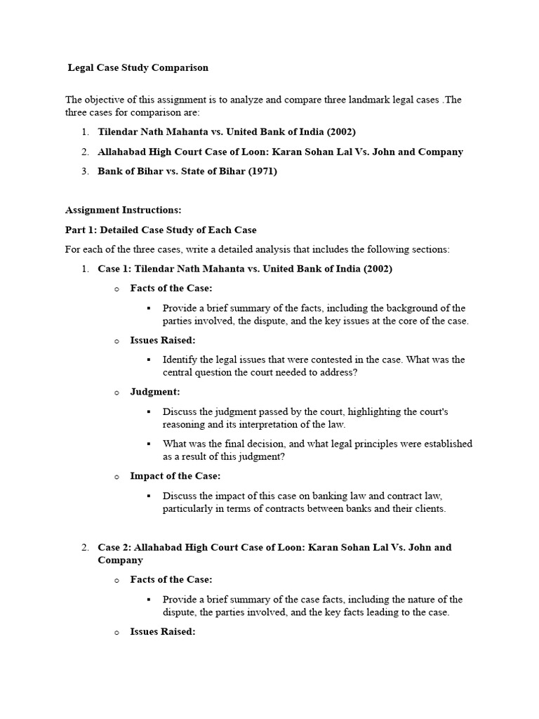 Legal Case Study Comparison | PDF | Judgment (Law) | Justice