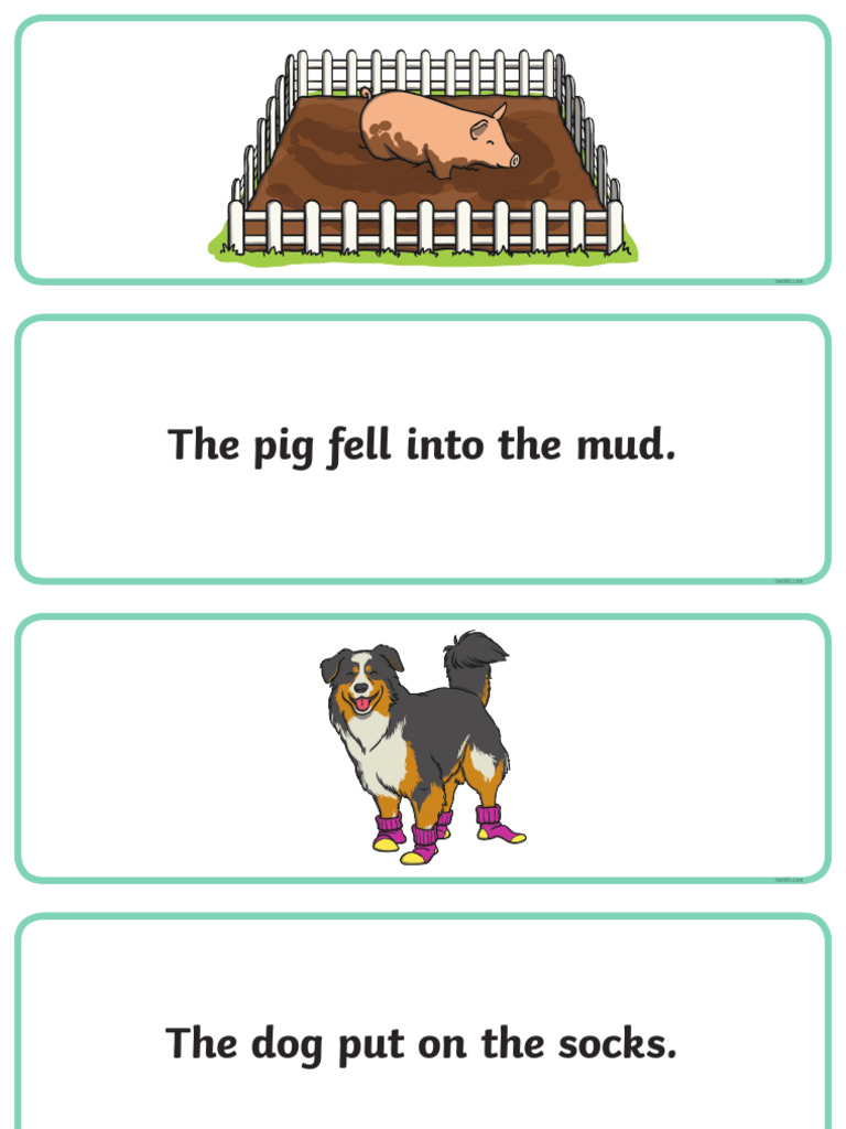 T L 526185 Phase 2 Sentences and Pictures Matching Cards Ver 1 | PDF